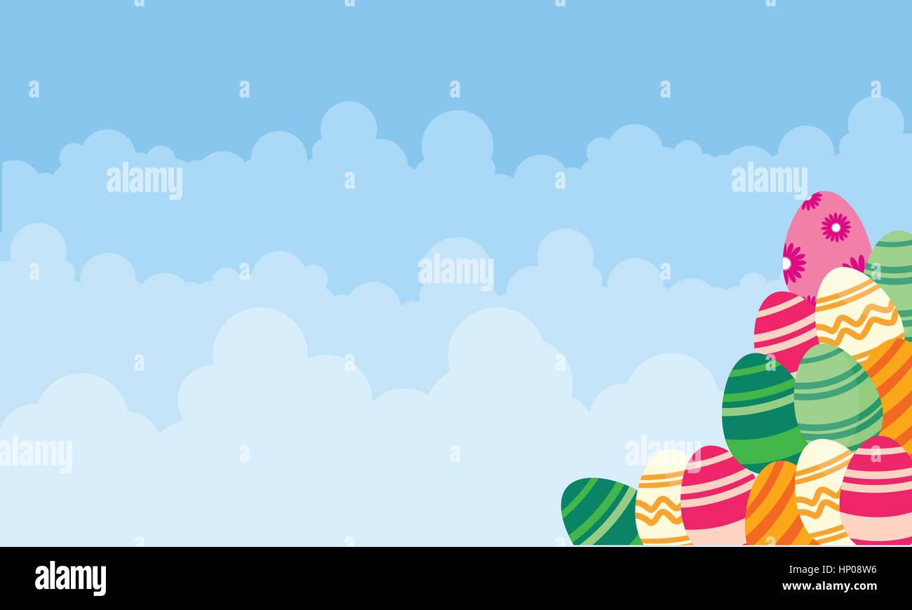 Background easter egg and cloud landscape vector art Stock Vector Image ...