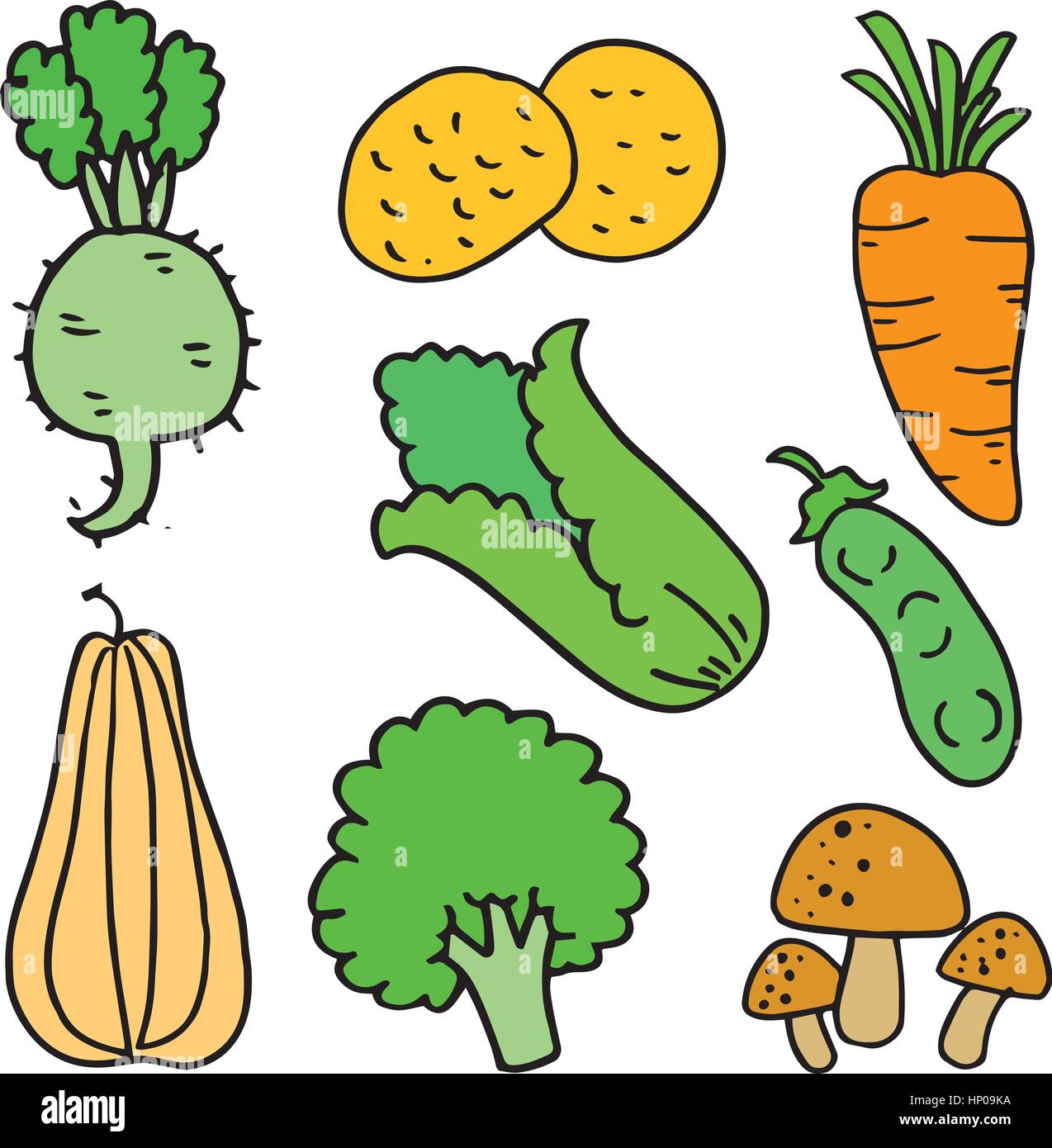 Doodle of vegetable various collection vector art Stock Vector Image ...