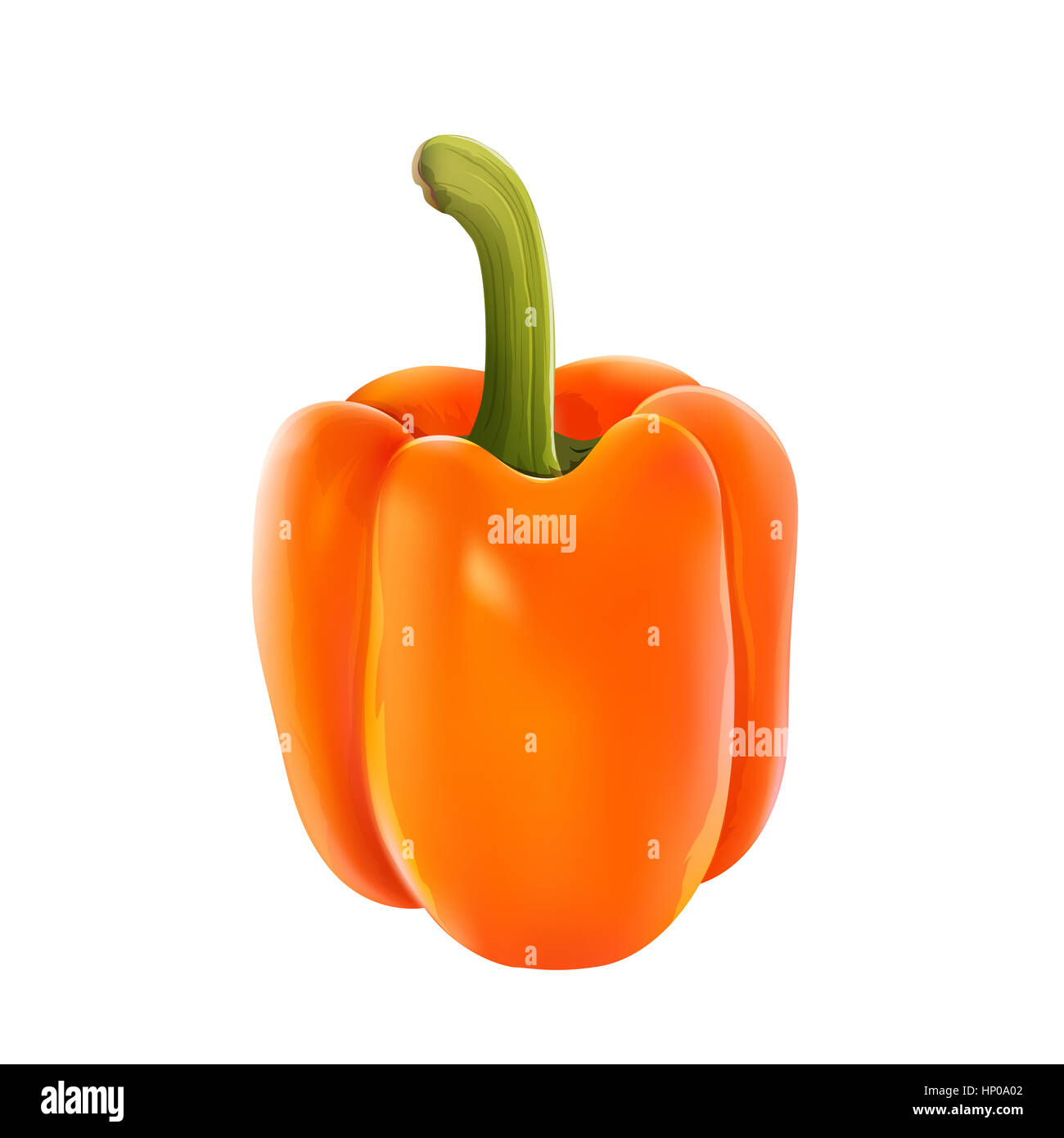 Orange pepper on white background Stock Photo - Alamy