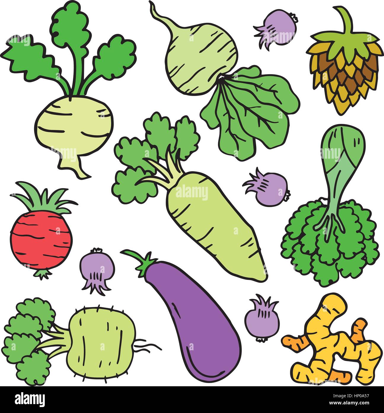 Illustration vector art fresh vegetable set collection Stock Vector ...