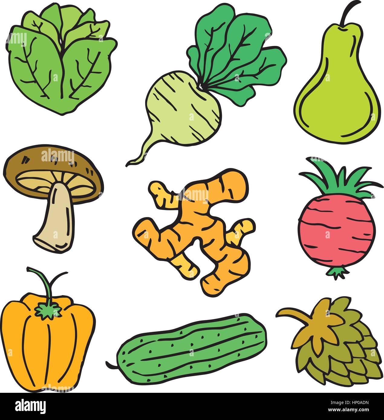 Illustration of vegetable object set collection stock Stock Vector ...