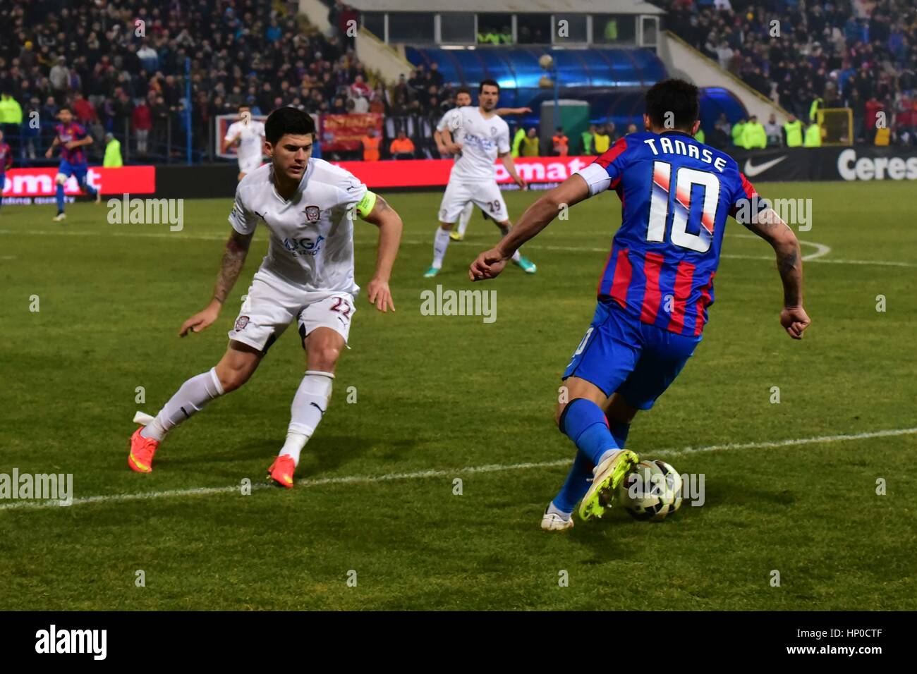 February 22, 2015: Cristian Tanase #10 of Steaua Bucharest and Cristian ...