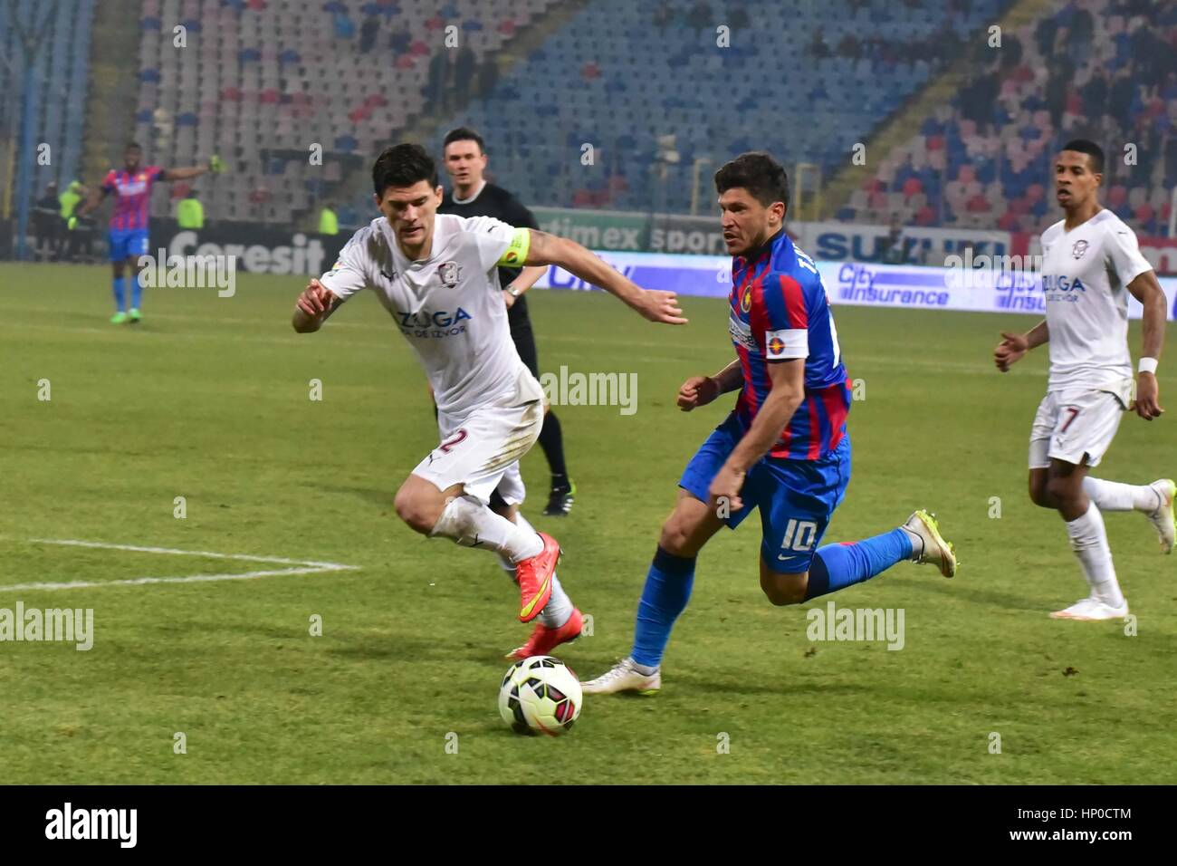 February 22, 2015: Cristian Tanase #10 of Steaua Bucharest and Cristian ...