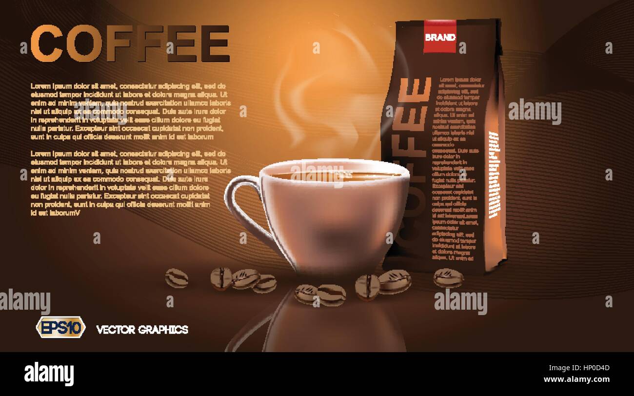 Realistic hot coffee cup and package Mockup template for branding ...