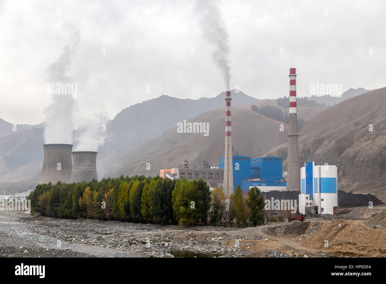Air pollution, Tien Shan Mountains, Xinjiang Autonomous Region, China ...
