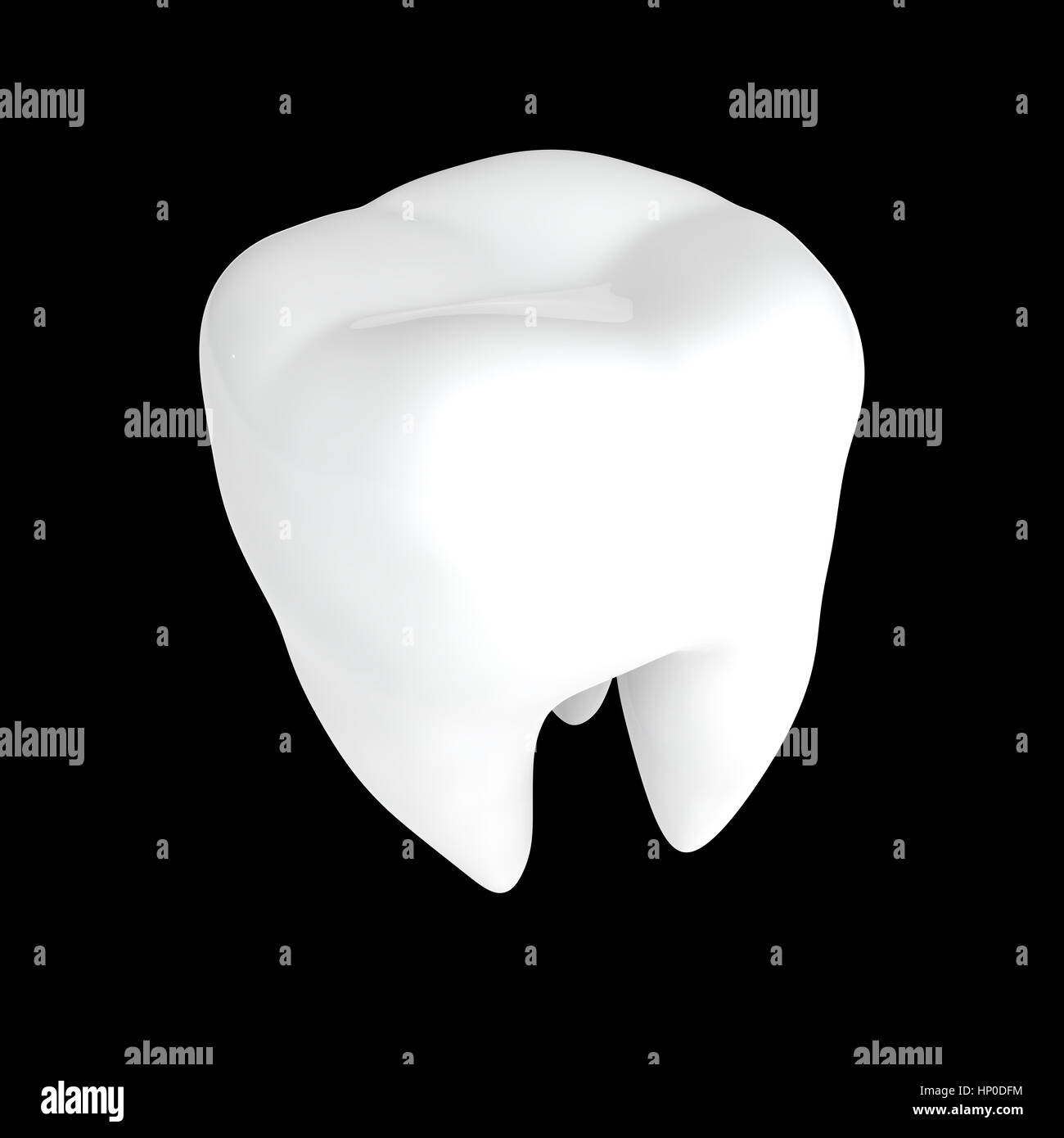 Human tooth 3D render isolated on black background. Dental, medicine ...