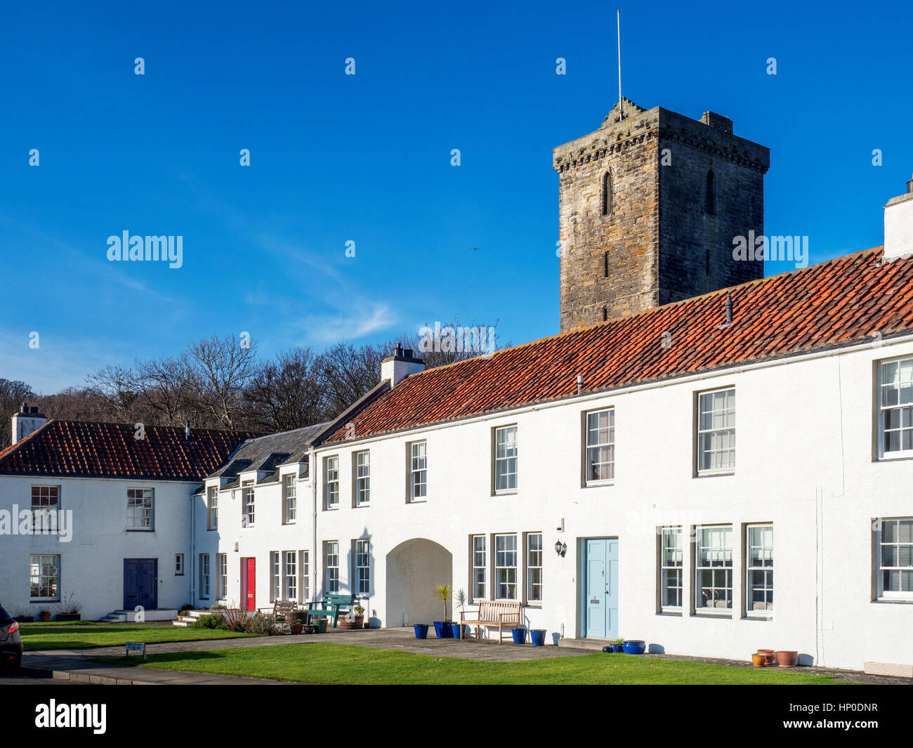 St Serfs Old Parish Church and Cottages on Pan Ha at Dysart Fife ...