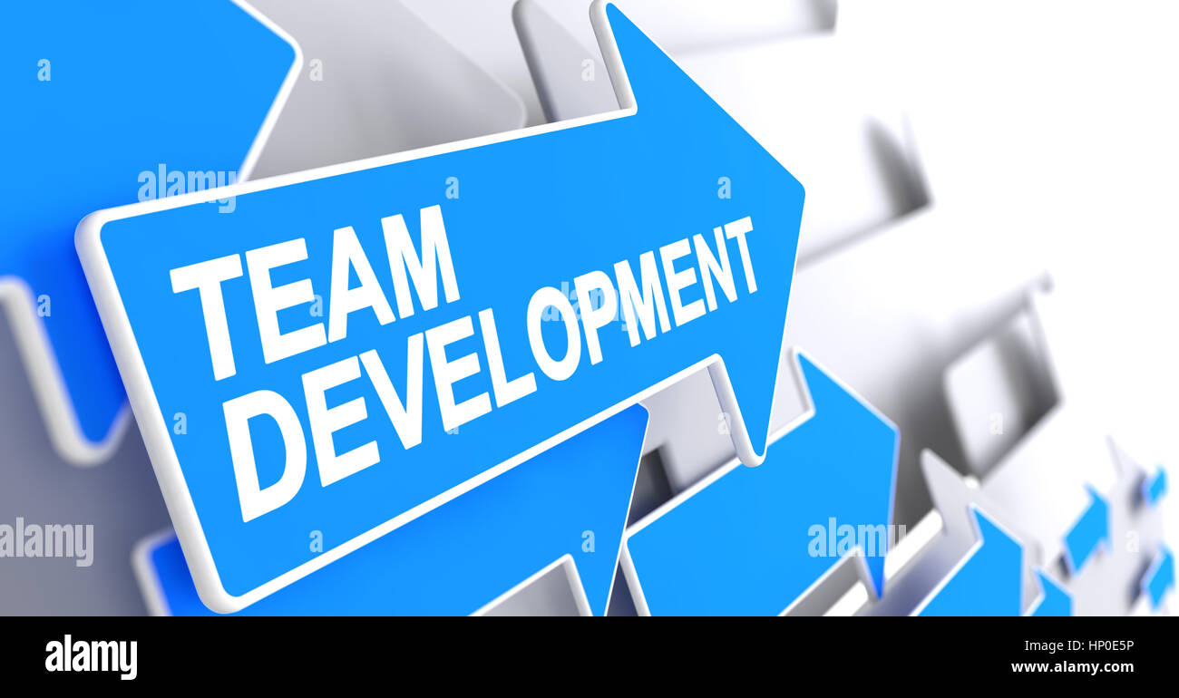 Team Development - Message on Blue Arrow. 3D Stock Photo - Alamy
