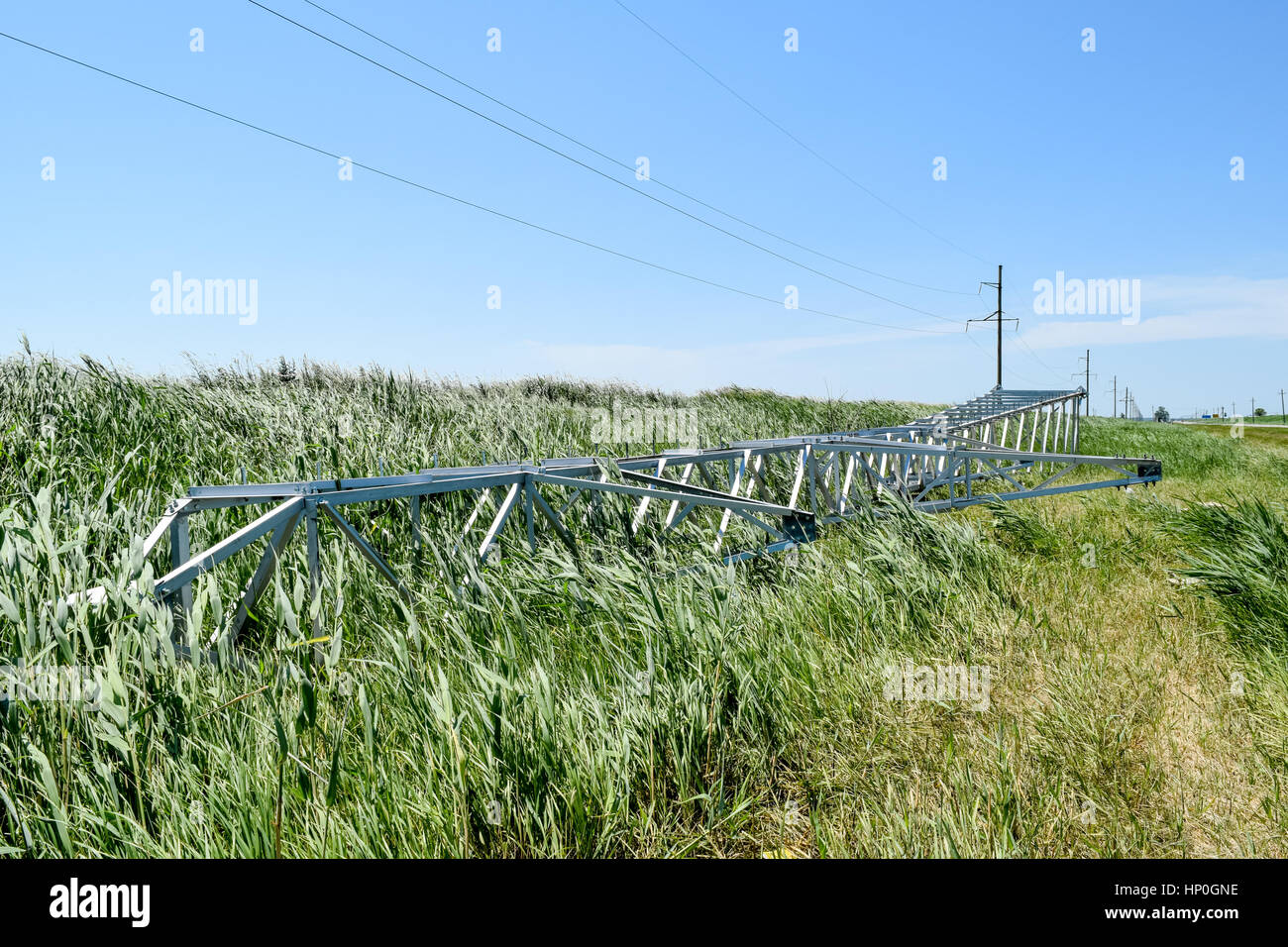 Power line support, insulators and wires. Appearance of a design ...