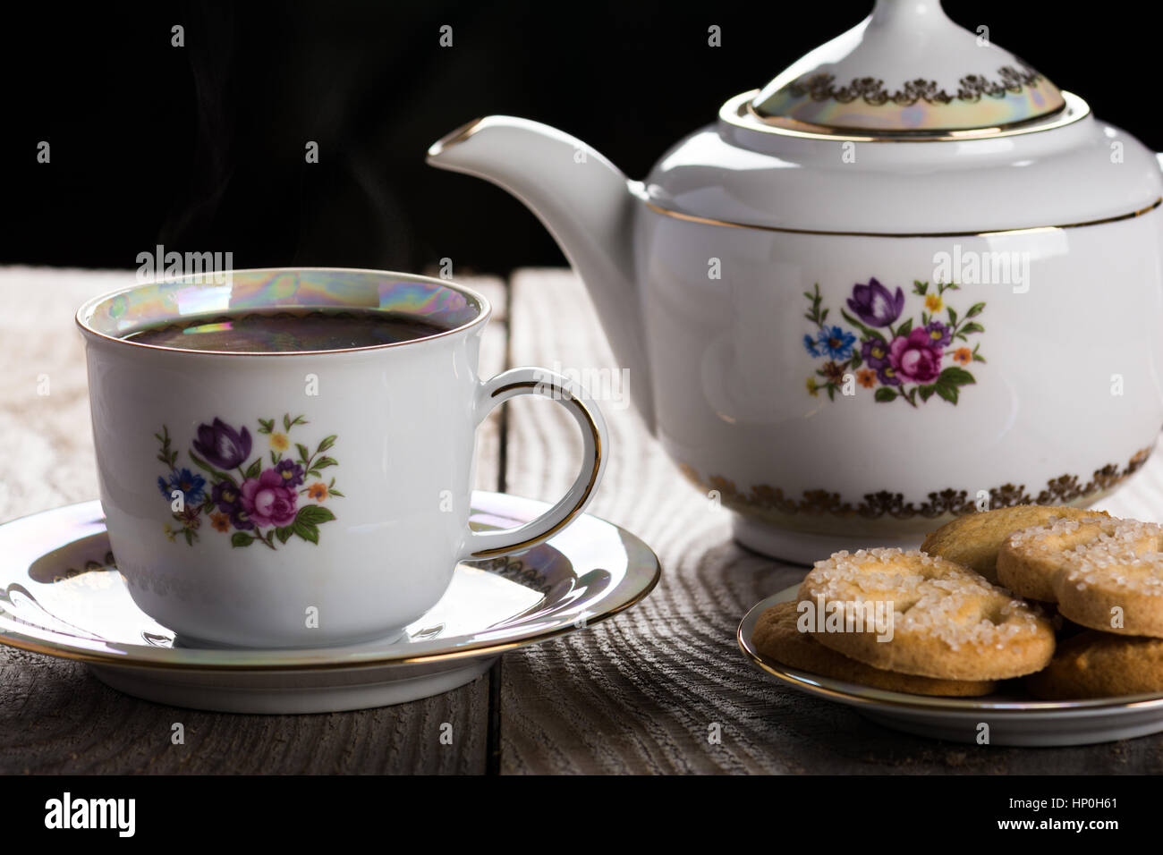 Tea with Danish butter cookies Stock Photo - Alamy