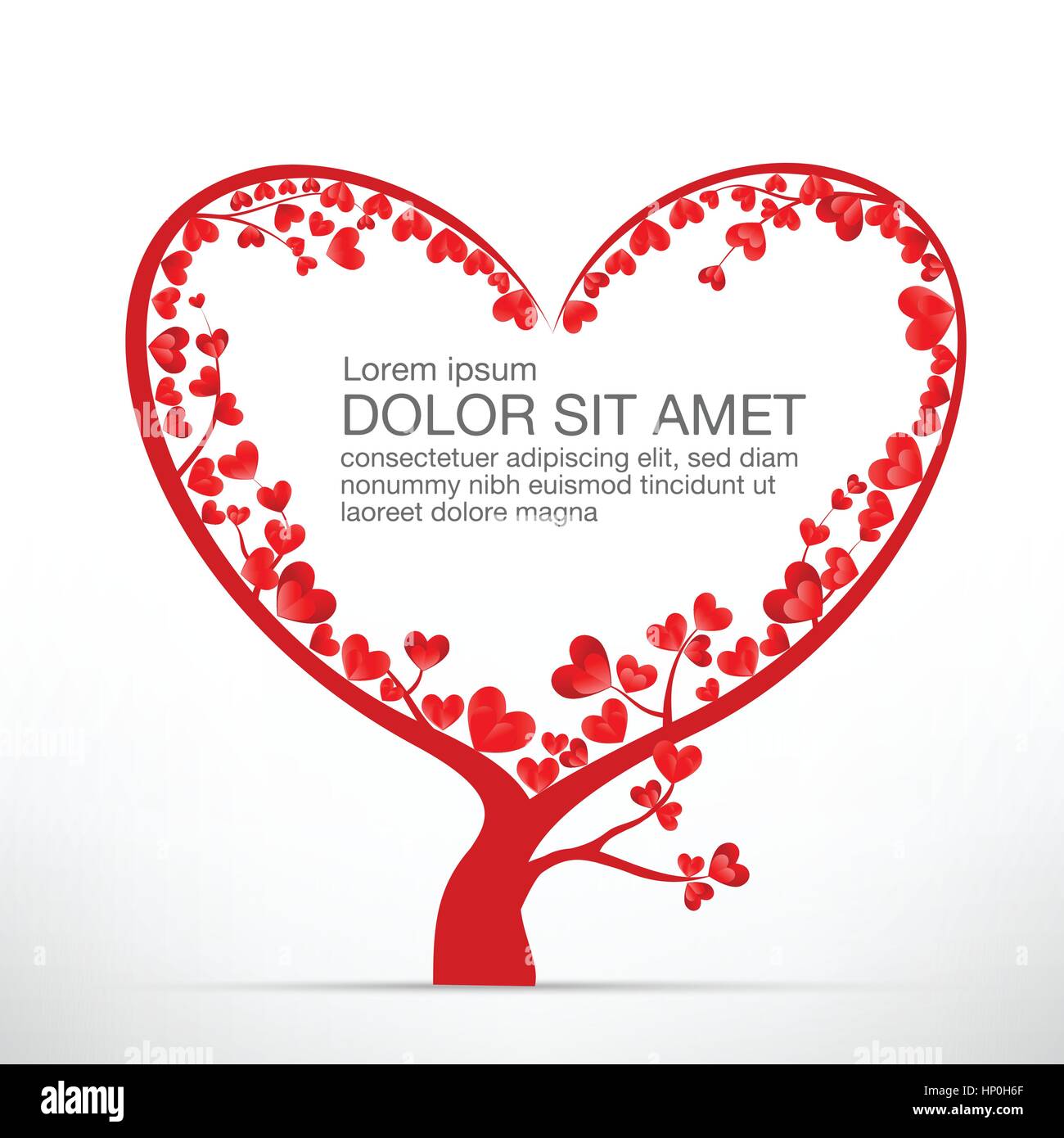 Heart Tree element for valentine day and wedding card decoration vector ...