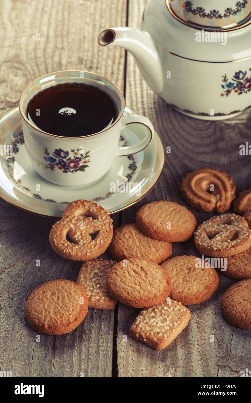 Tea with Danish butter cookies Stock Photo - Alamy