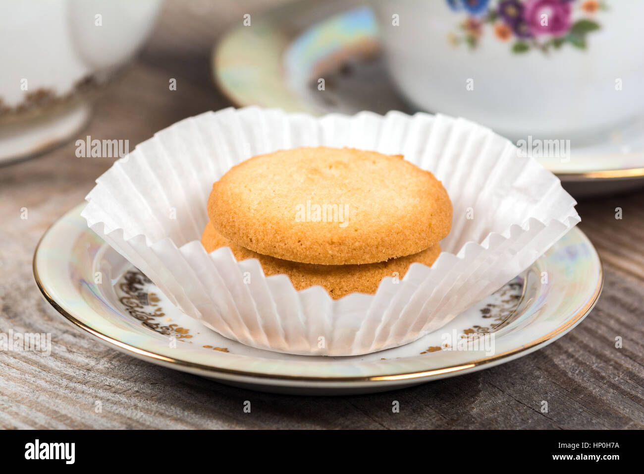 Tea with Danish butter cookies Stock Photo - Alamy