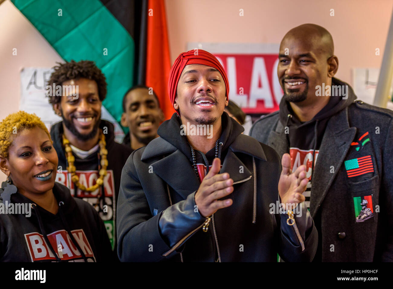 New York, USA. 16th Feb, 2017. Nick Cannon joined Hawk Newsome from ...
