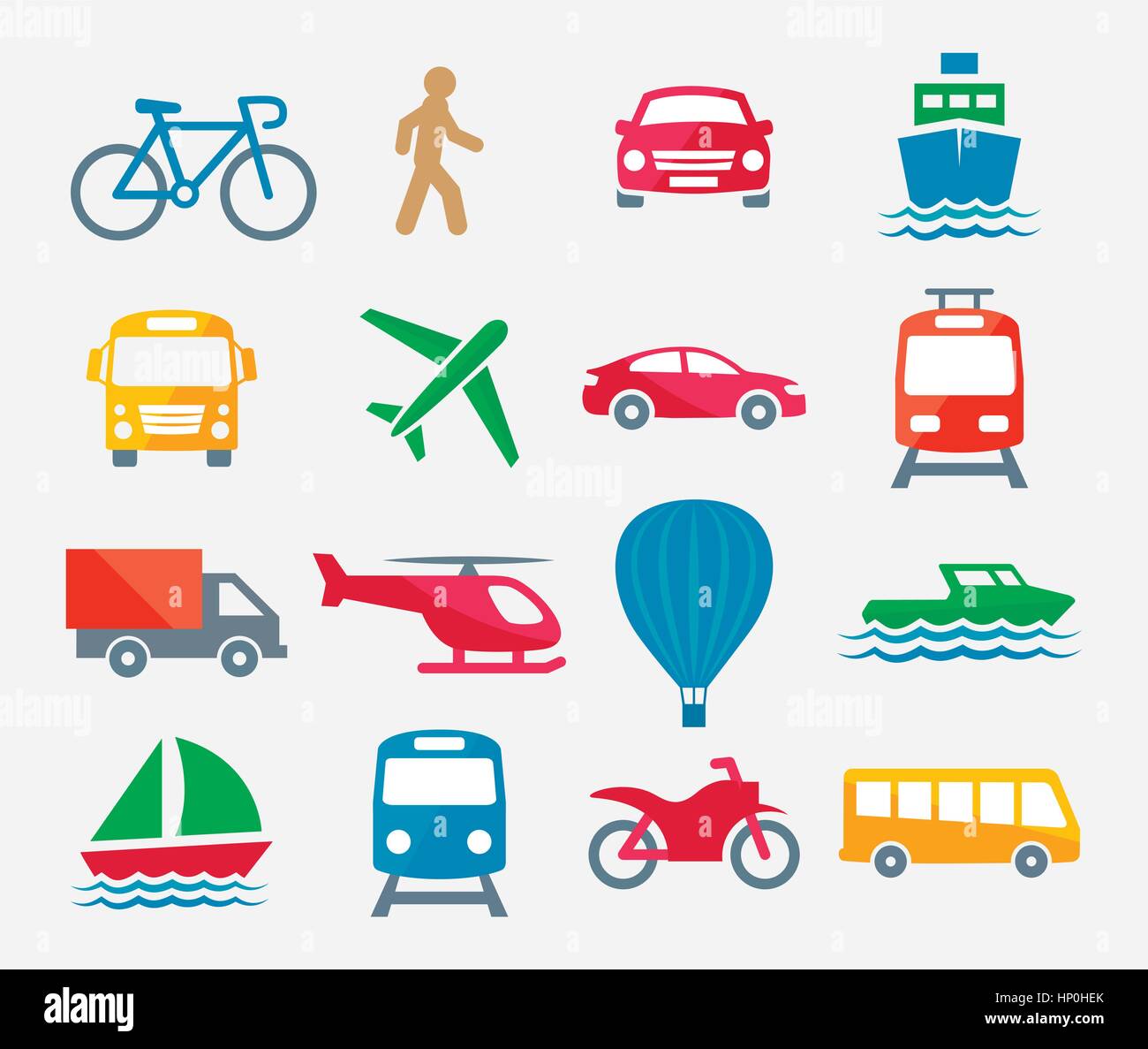 Transport colorful icons on gray background Stock Vector Image & Art ...