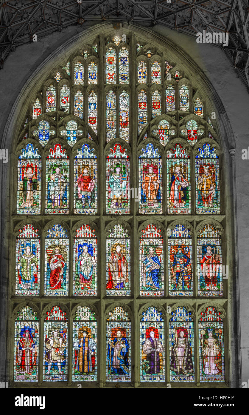 Stained glass window in the Chapter House at Canterbury cathedral ...