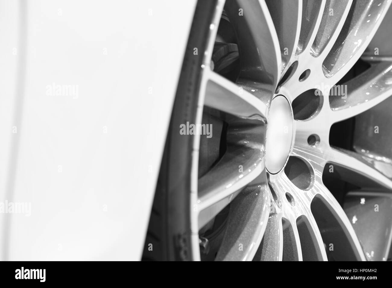 Alloy wheels Black and White Stock Photos & Images - Alamy