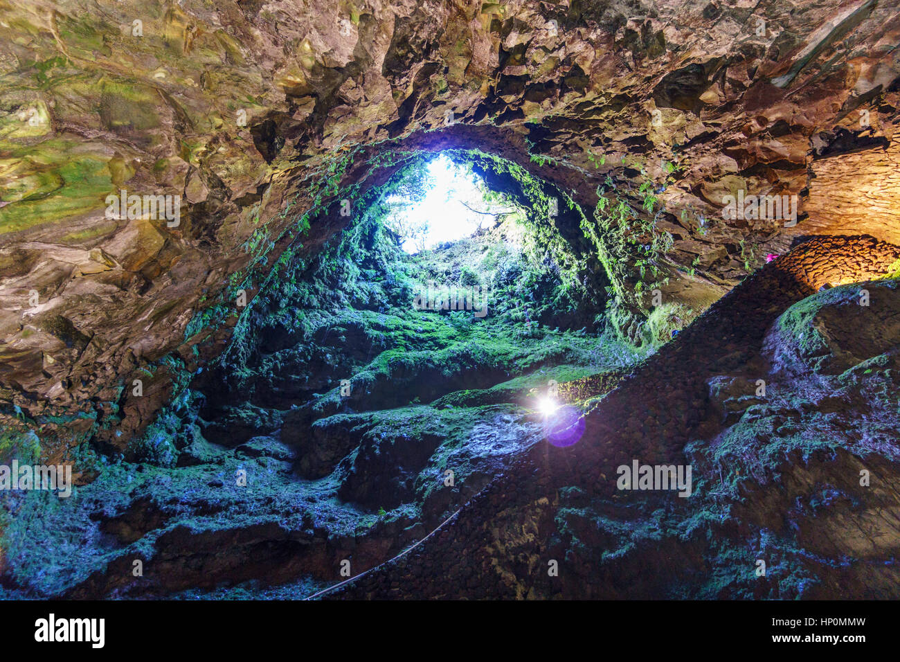 Algar do Carvao Caves, Terceira Island, Azores, Portugal Stock Photo ...