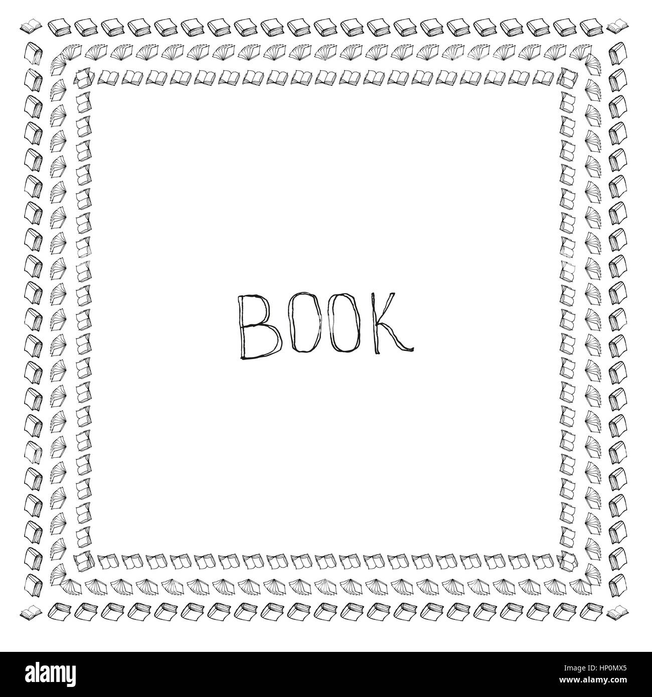 Book doodle frame Stock Vector Image & Art - Alamy