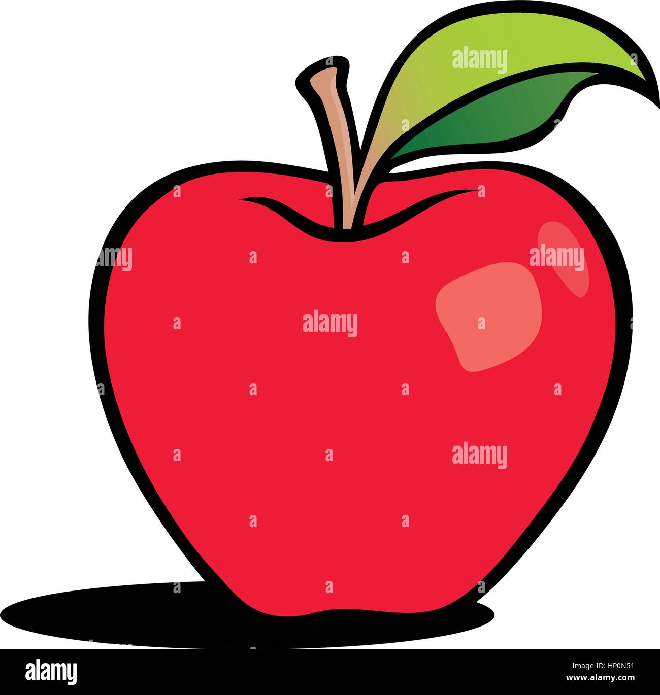 A shiny new red apple. Vector Illustration Stock Vector Image & Art - Alamy