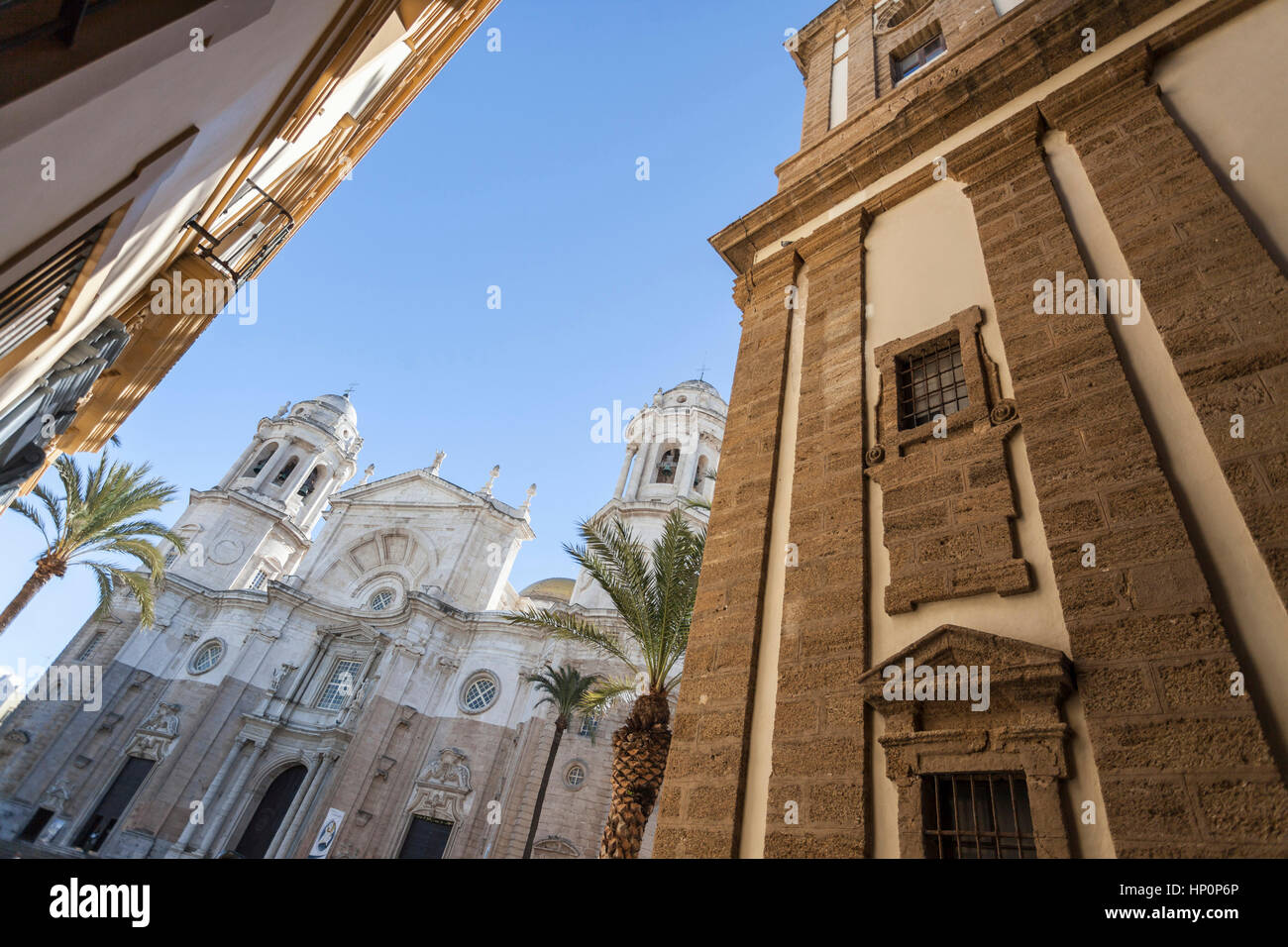CADIZ,SPAIN-NOVEMBER 14,2016: City view, cathedral and ancient building ...
