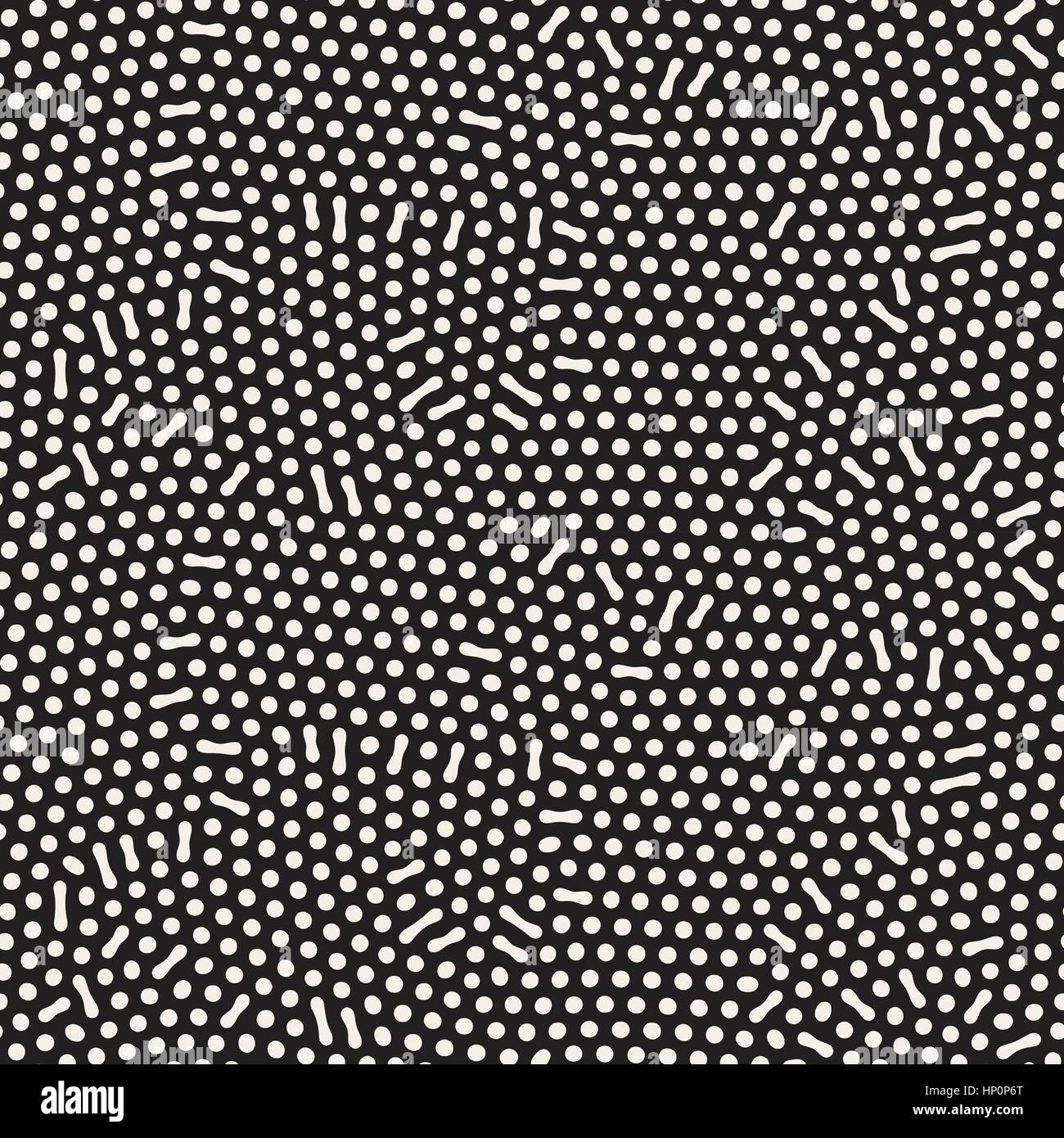 Organic Irregular Rounded Lines. Vector Seamless Black and White ...