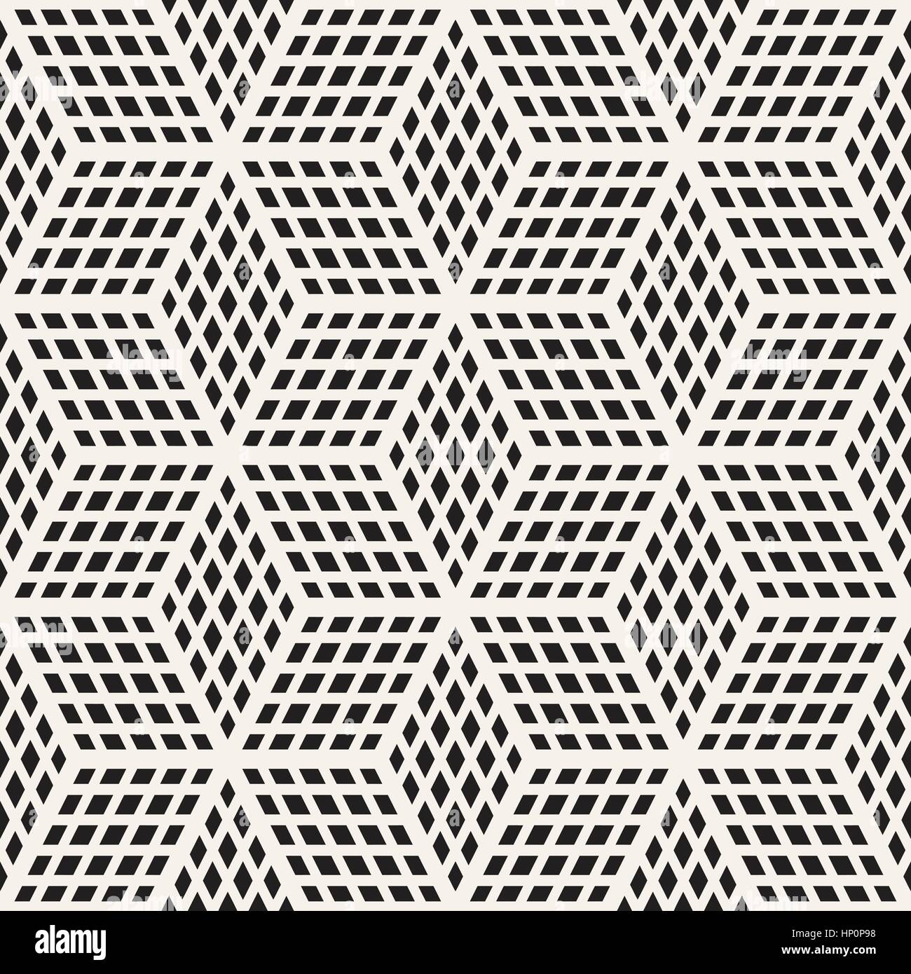 Cubic Grid Tiling Endless Stylish Texture. Vector Seamless Black and ...