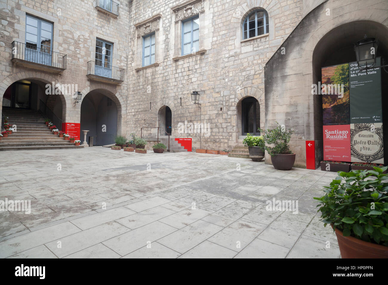 GIRONA,SPAIN-JUNE 9,2016:Museu d Art de Girona, Art museum in ancient ...