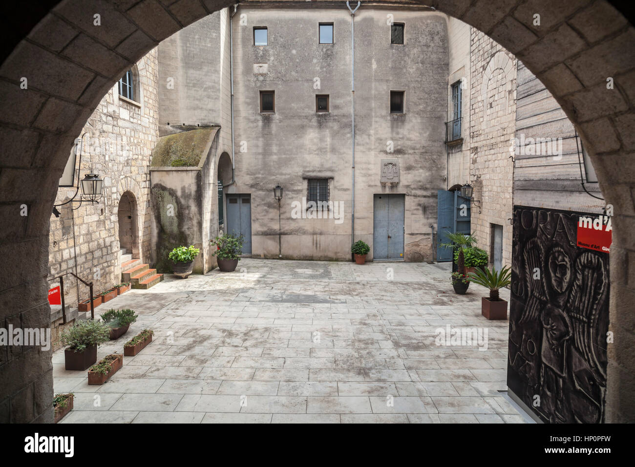 GIRONA,SPAIN-JUNE 9,2016:Museu d Art de Girona, Art museum in ancient ...