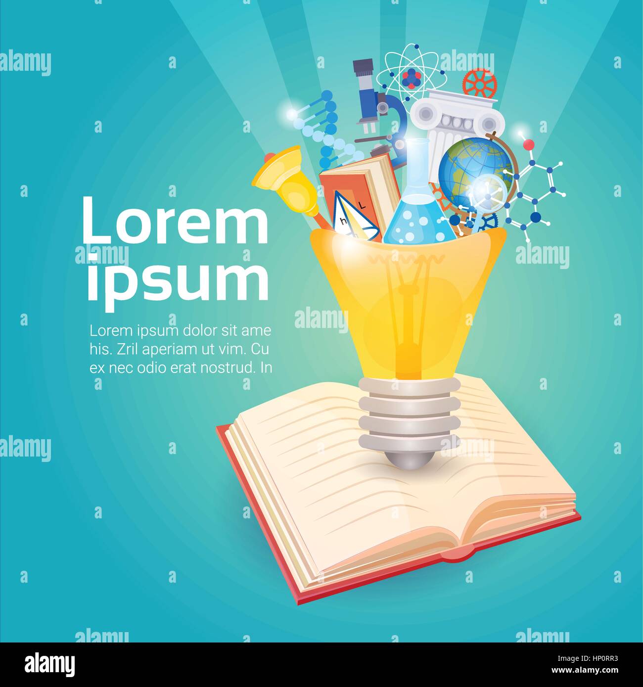 Open Book Light Bulb Business Stratup Education Knowledge Concept Stock Vector Image & Art - Alamy