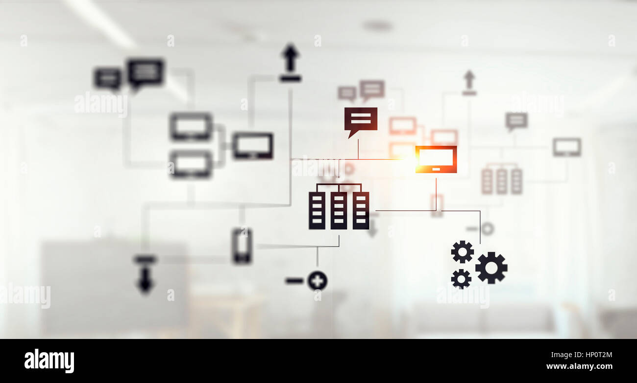 Media background image with icons and connection lines Stock Photo - Alamy