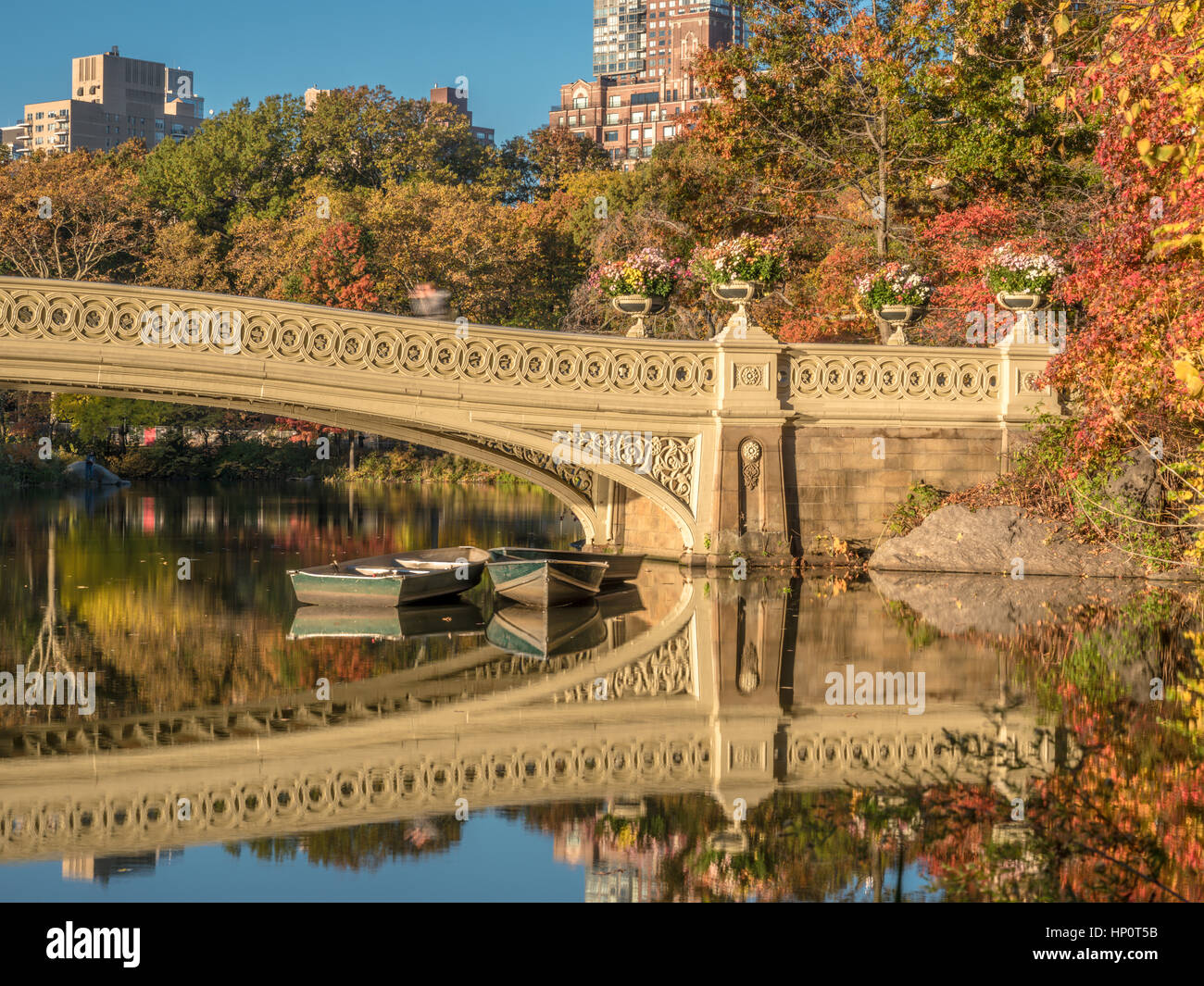 The Bow Bridge is a cast iron bridge located in Central Park, New York ...