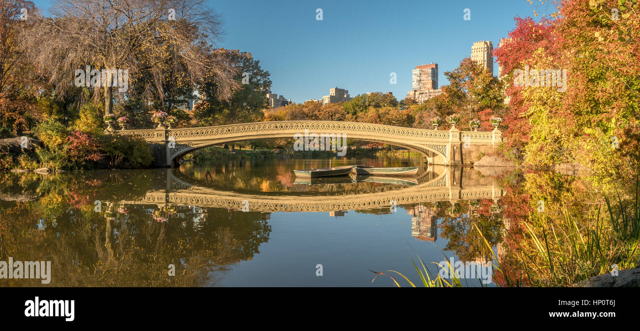 The Bow Bridge is a cast iron bridge located in Central Park, New York ...