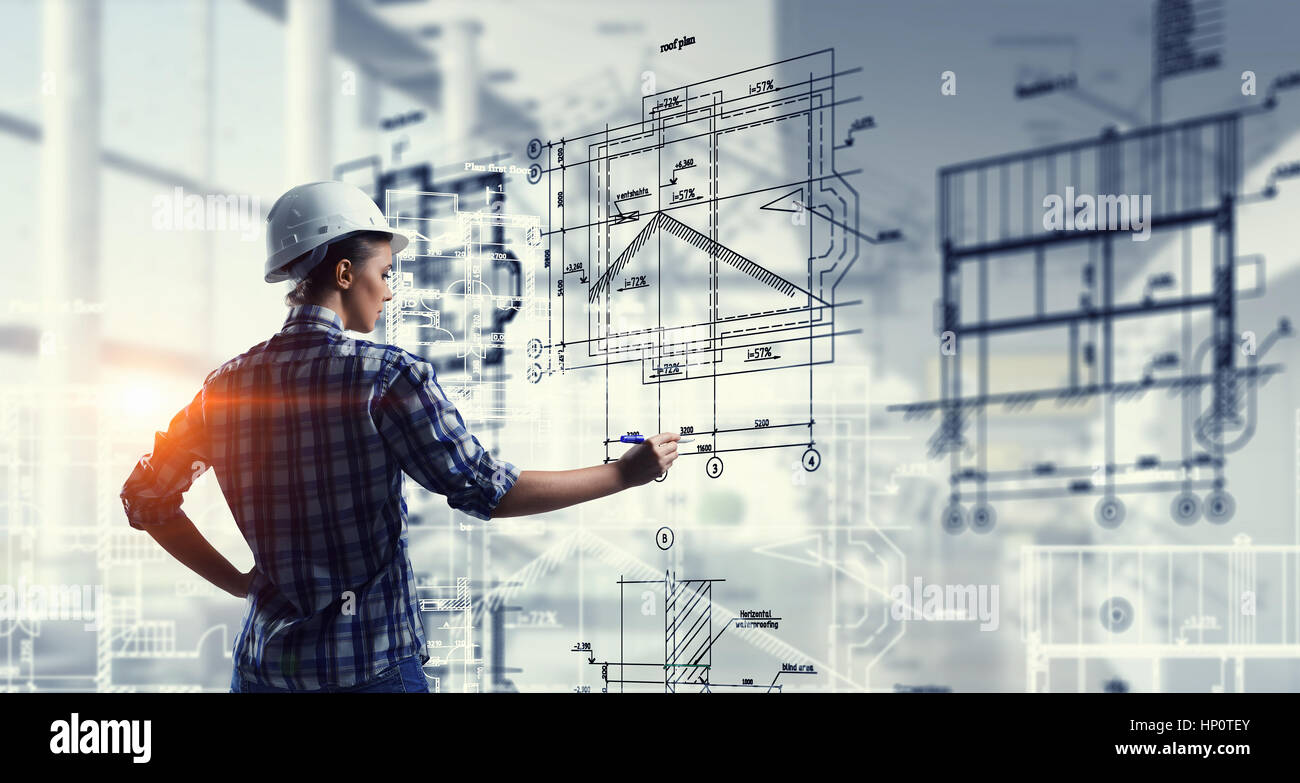 Rear view engineer drawing hi-res stock photography and images - Alamy