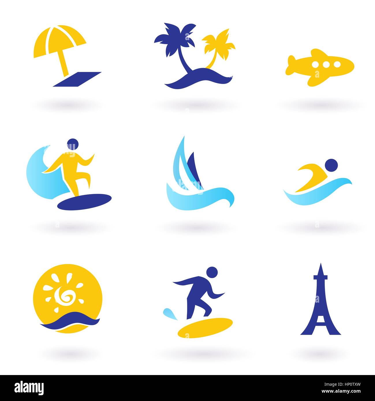 9598957 - icons collection of stylized travel and vacations icons ...