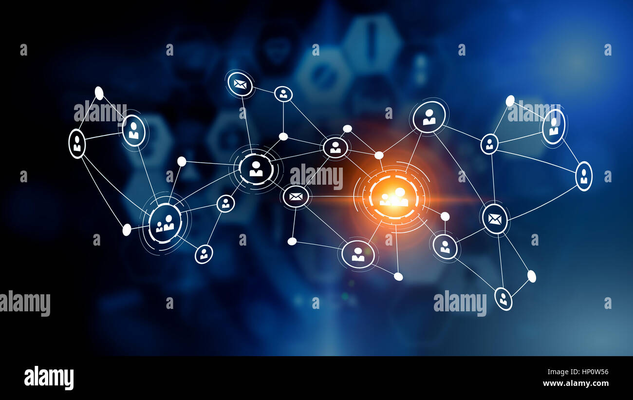 Digital interface background with graphs and diagrams. 3D rendering ...