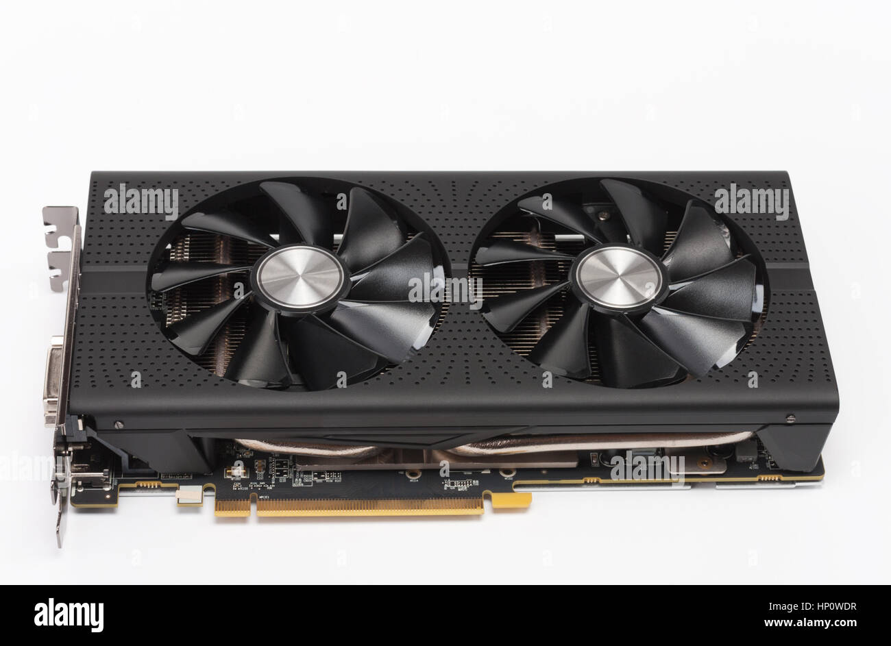New modern gaming graphics card on white background, main component for ...