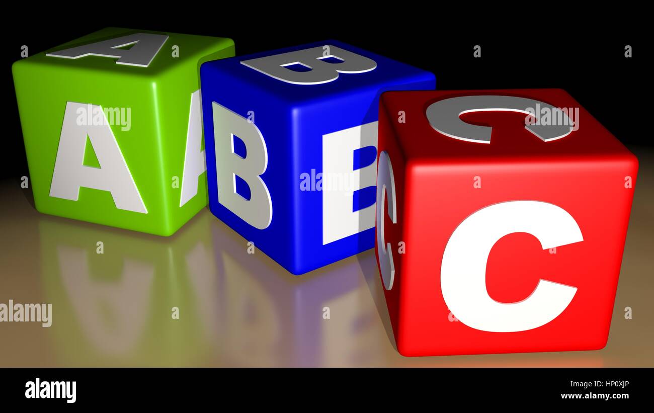 ABC multicolor cubes Stock Photo - Alamy