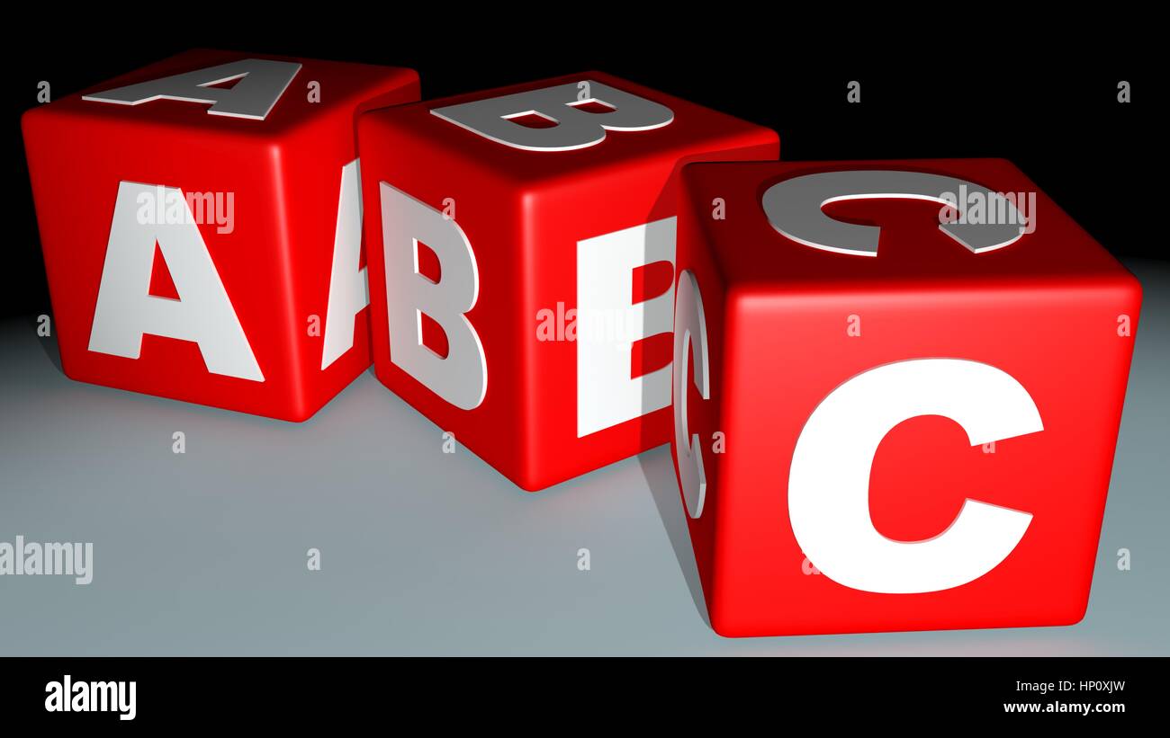 ABC red cubes Stock Photo - Alamy