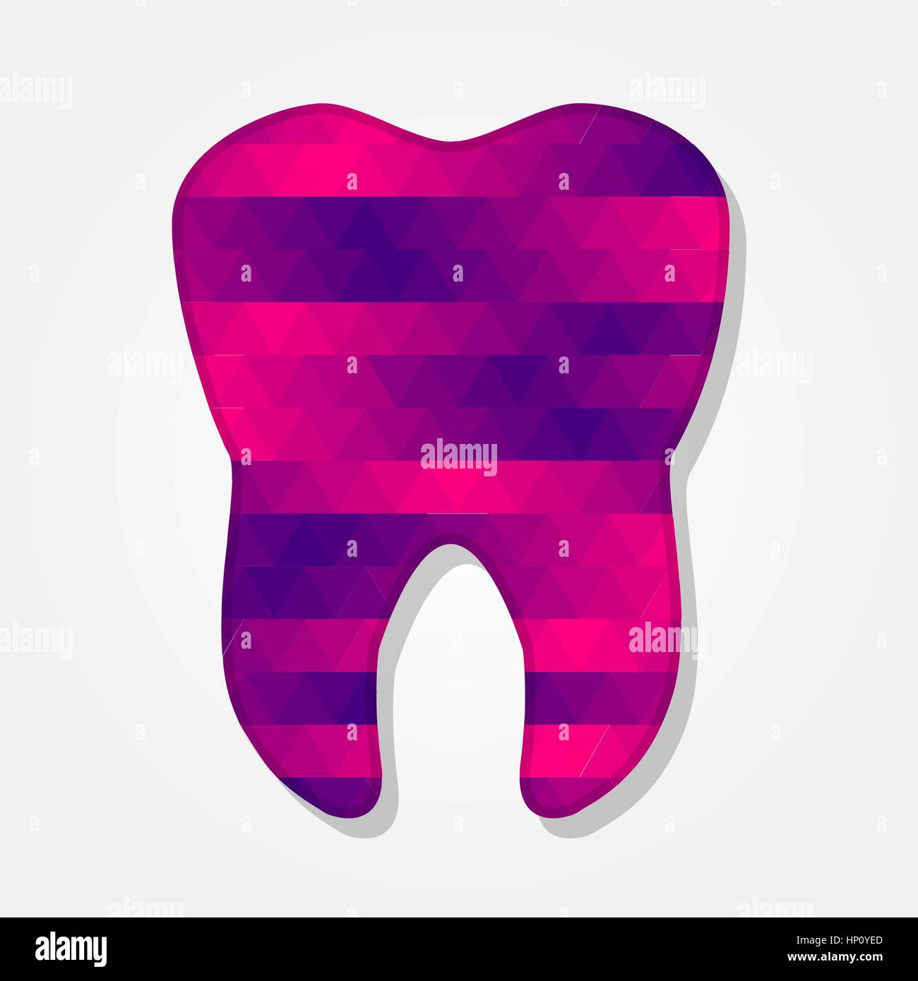 Tooth with a colored triangles forming a gradient, purple to pink Stock ...