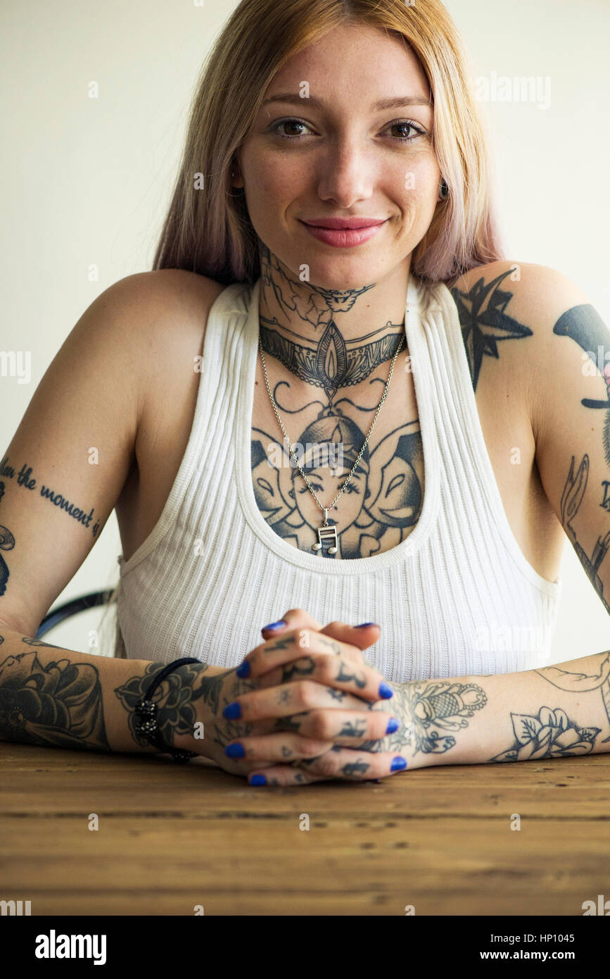 Woman tattooed on hand hi-res stock photography and images - Alamy
