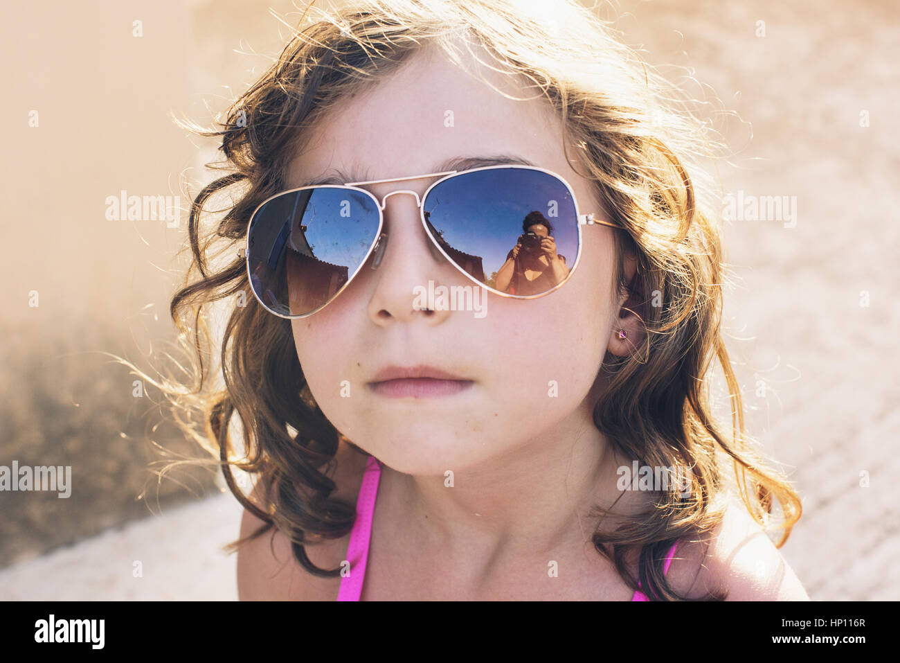 Girl wearing fashionable sunglasses, portrait Stock Photo - Alamy