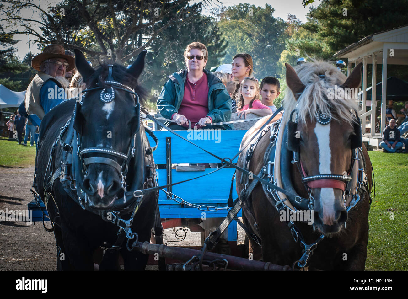 Carriage, wagon ride at Landis Valley Farm Museum, Lancaster, PA Stock ...