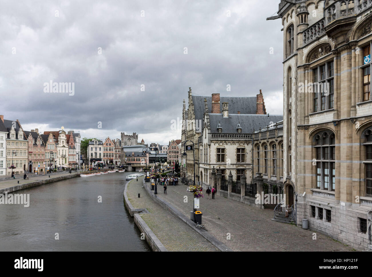 Lys River and the Historical Buildings Ghent Belgium Stock Photo - Alamy