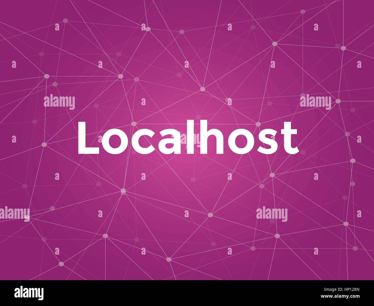 localhost white text illustration with purple constellation map as ...