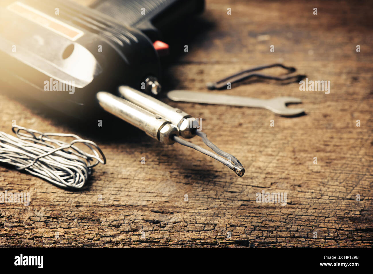 Closeup old soldering iron hi-res stock photography and images - Alamy