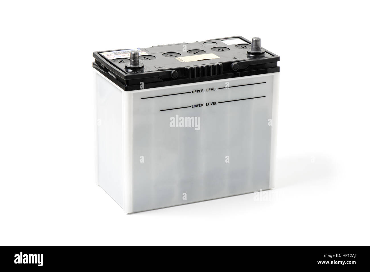 closeup car battery on white background Stock Photo - Alamy