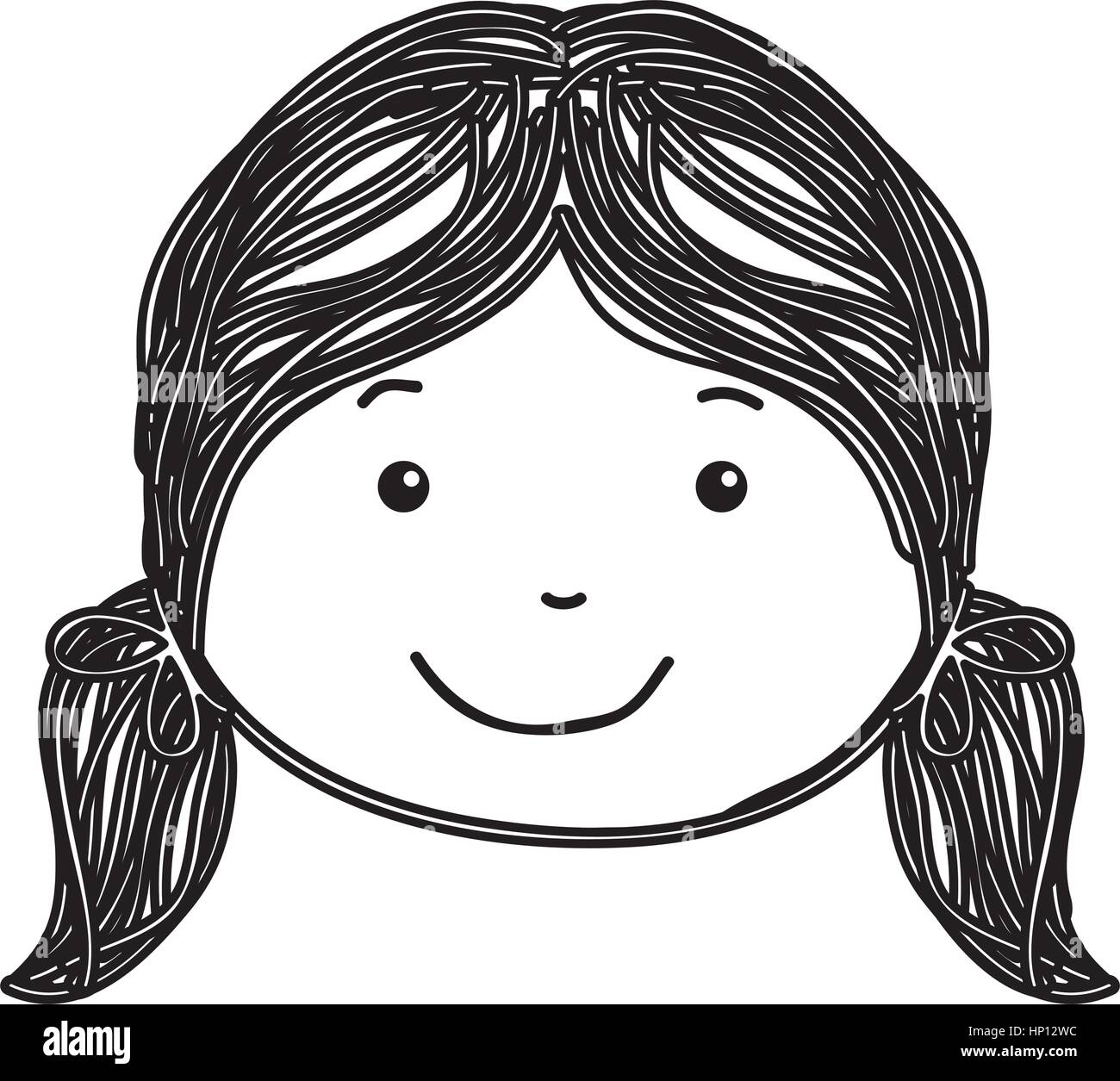 little girl drawing isolated icon vector illustration design Stock ...