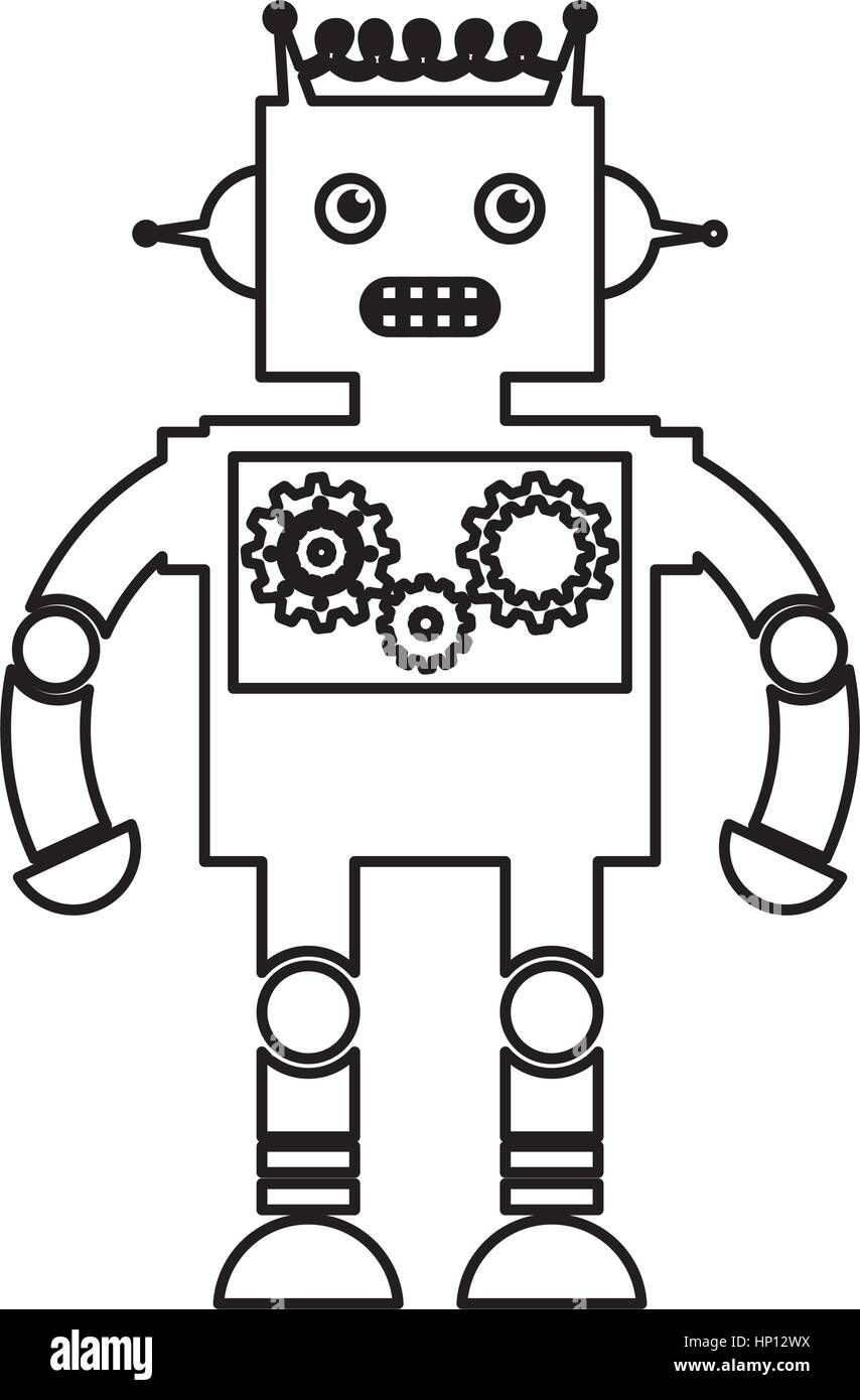 electric robot avatar character vector illustration design Stock Vector ...