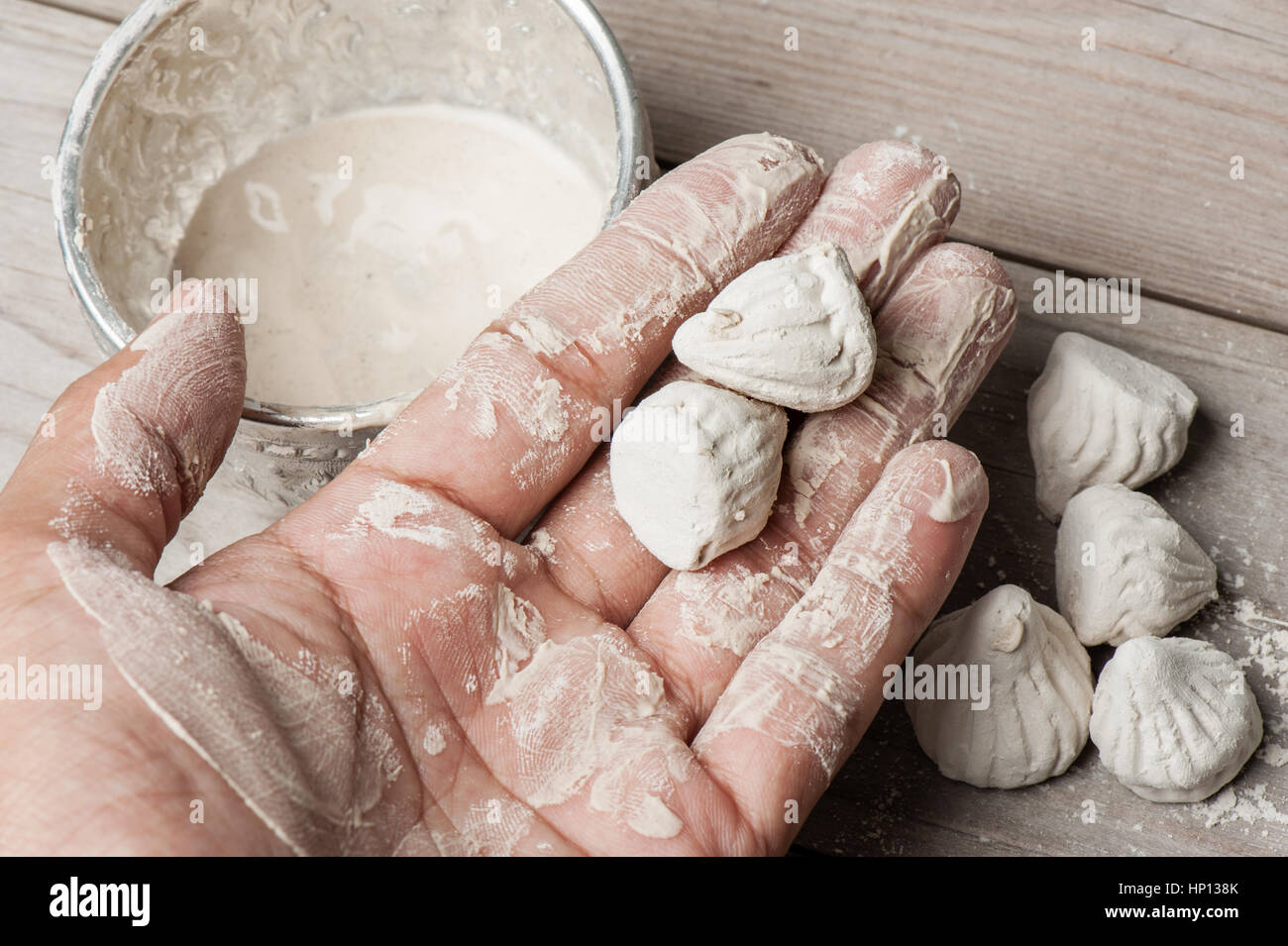 white clay filler or soft-prepared chalk or clay rich in alumina Stock ...